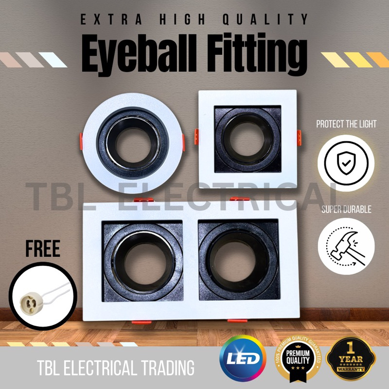 🔥HIGH QUALITY🔥LED Recessed Eyeball Fitting/Casing Single Round , Single ...