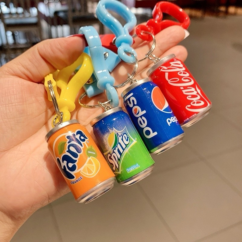 Colorful Soft Drink PVC Cartoon Keychain Starbucks KFC Nescafe Sprite ...