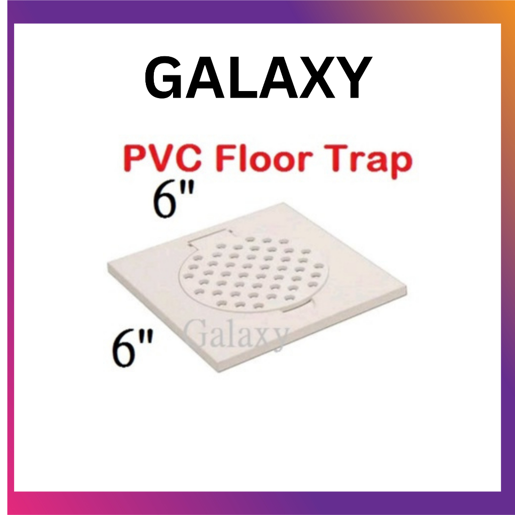 6 inch x 6 inch PVC Toilet Floor Trap Grating Plastic Floor Trap ...
