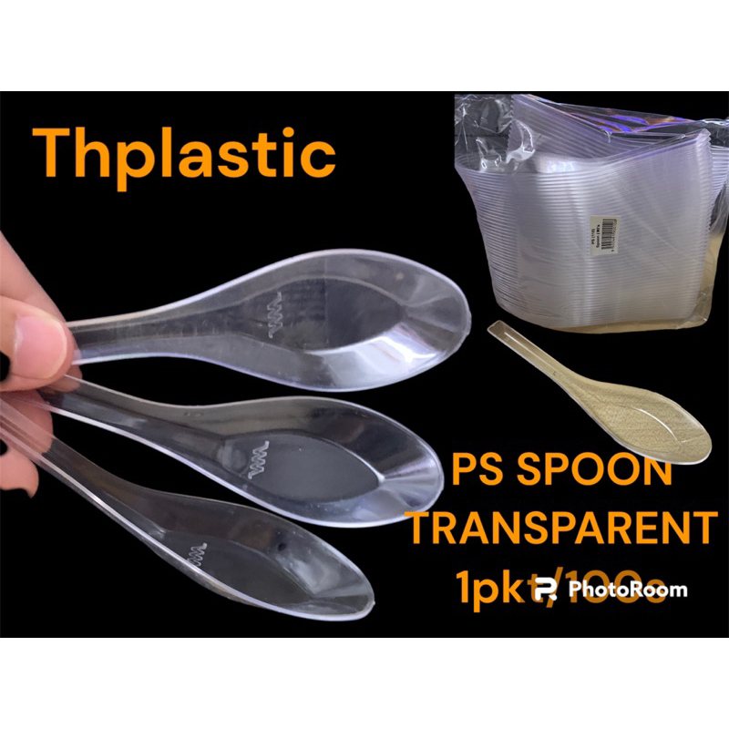 TH-118 PS SPOON 1pkt/100s /Transparent spoonChinese spoon 100 pcs± ...