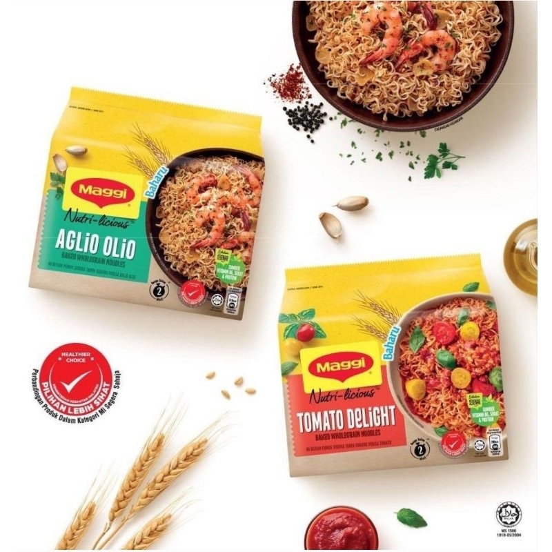 Maggi Nutri-Licious Tomato Delight (5x81g) / Aglio Olio (5x77g) Baked ...