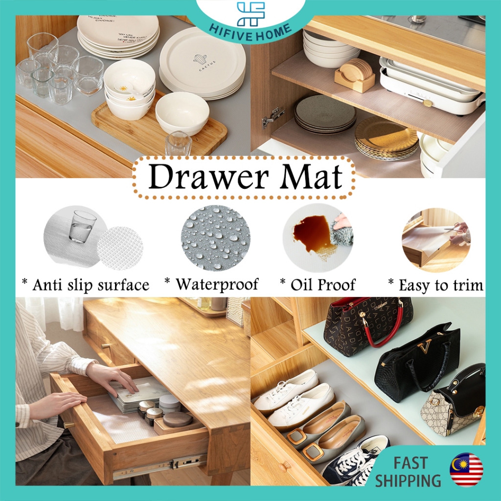 Drawer Mat Anti Slip Waterproof Alas Laci For Kitchen Cabinet Kabinet ...