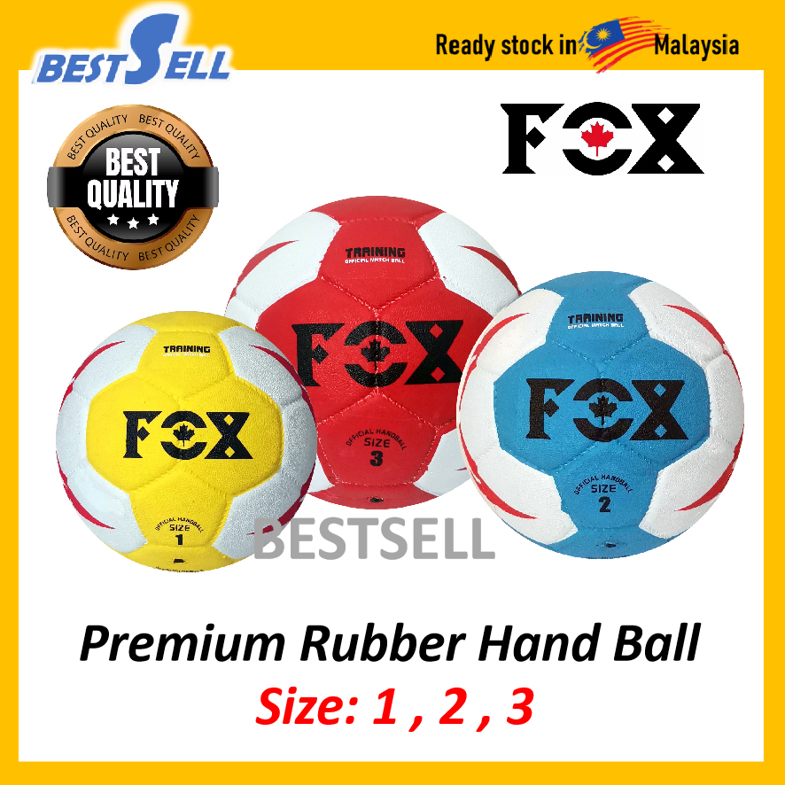 FOX RUBBER HANDBALL SIZE:1/2/3 FREE BALL NEEDLE PREMIUM QUALITY ...