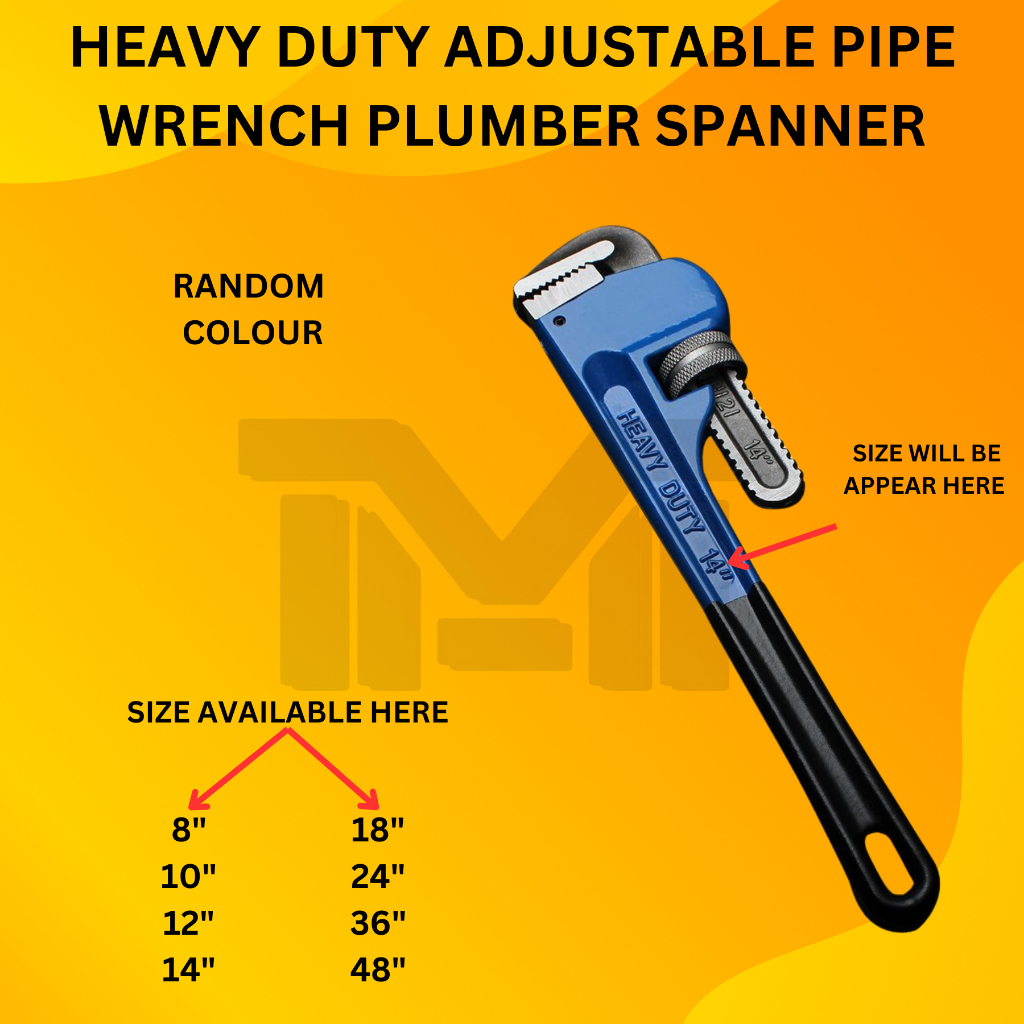 [8"-36"] HEAVY DUTY ADJUSTABLE PIPE WRENCH PLUMBER SPANNER SPANAR PAIP ...