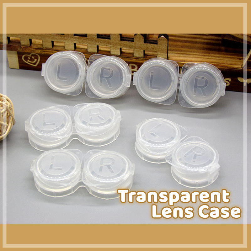 (1 pcs) Dual Side Open Transparent Contact Lens Case Travel Contact ...