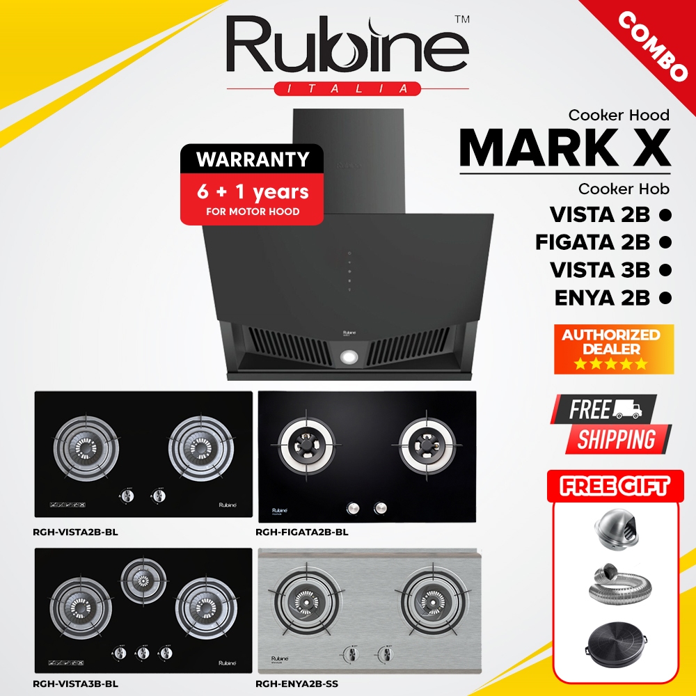 [FREE SHIPPING] RUBINE MARK X 90BL Cooker Hood Kitchen Hood + Cooker ...