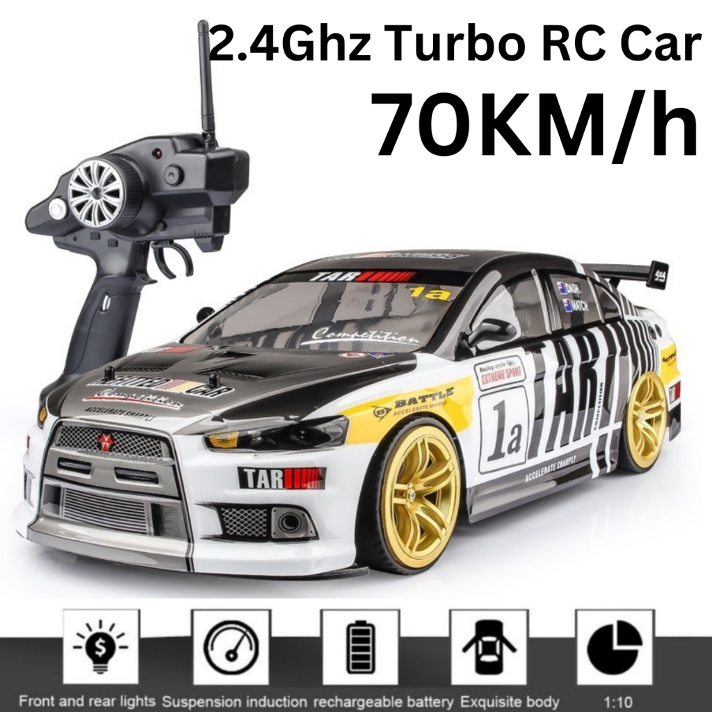 🔥Ready Stock🔥TURBO 4WD RC Car DRIFT 2.4g 9v scale 1.10 70km/h big saiz ...