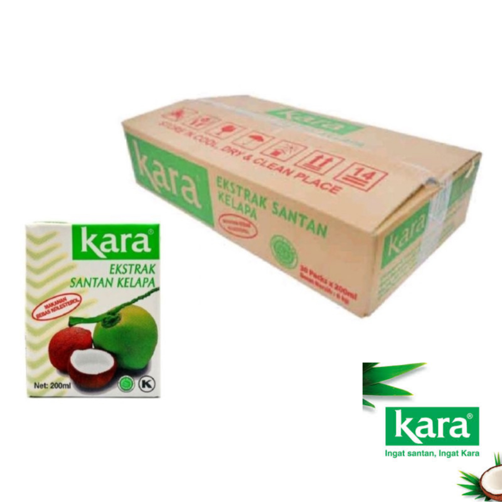 Kara Coconut Milk Cream Extract Susu Pekat Kelapa (200ml x 30) Bulk ...