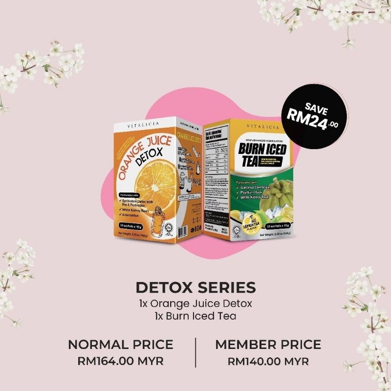 1× Burn Iced Tea (BIT) + 1× Orange Juice Detox (OJD) | Shopee Malaysia