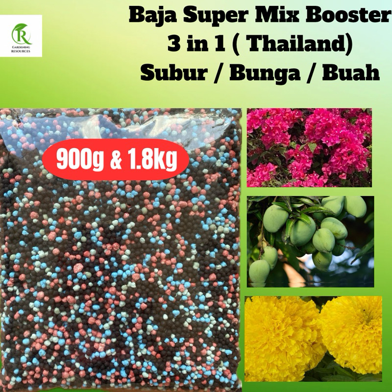 Baja Bunga Super Mix Booster 3 in 1 Subur /Bunga / Buah 900g & 1.8kg ...