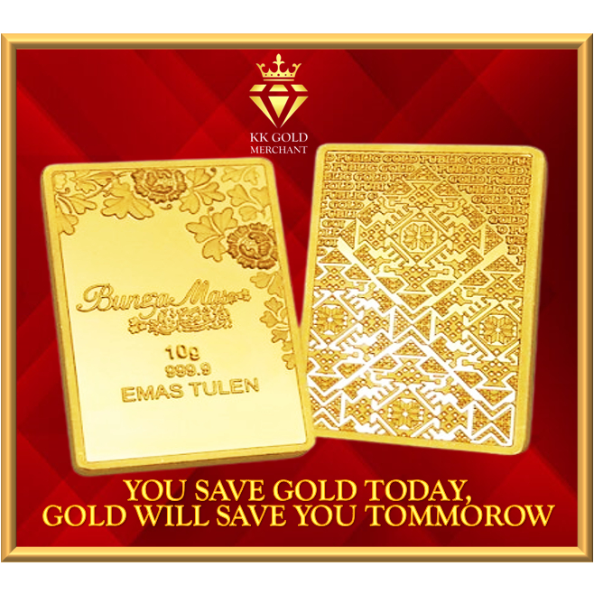 Public Gold Bar PG 10g (Au 999.9) 24K Bunga Mas Edition !!! | Shopee ...