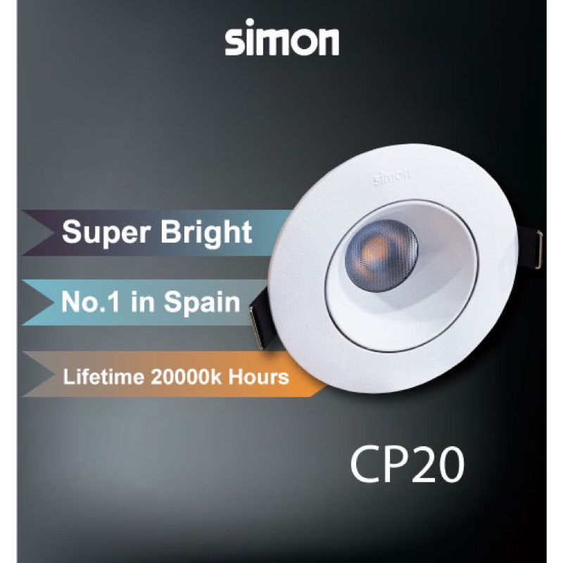 SIMON CP20 5W LED Eyeball Spotlight Ceiling Light Lampu Sportlight ...