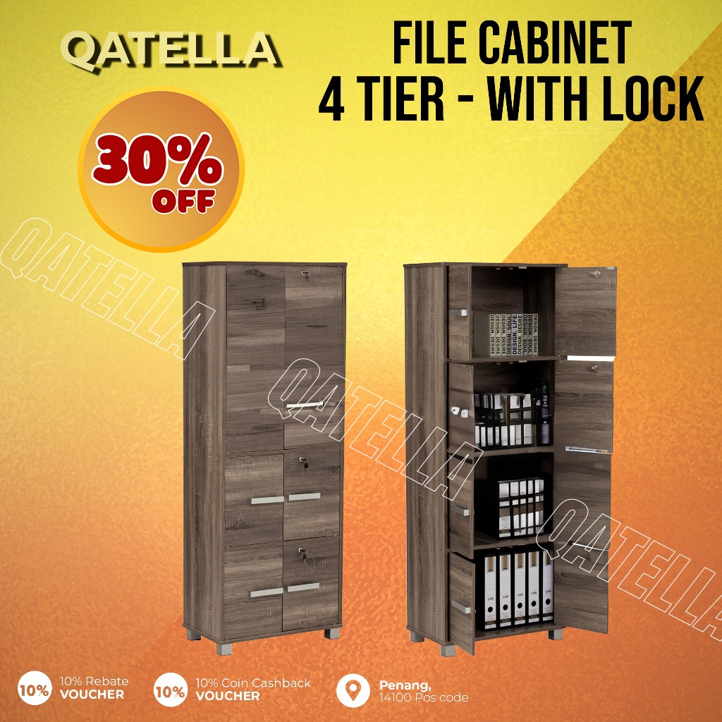 Qatella NAOMI 8 Door Storage Cabinet with Lock / 4 Tier Locker Cabinet ...