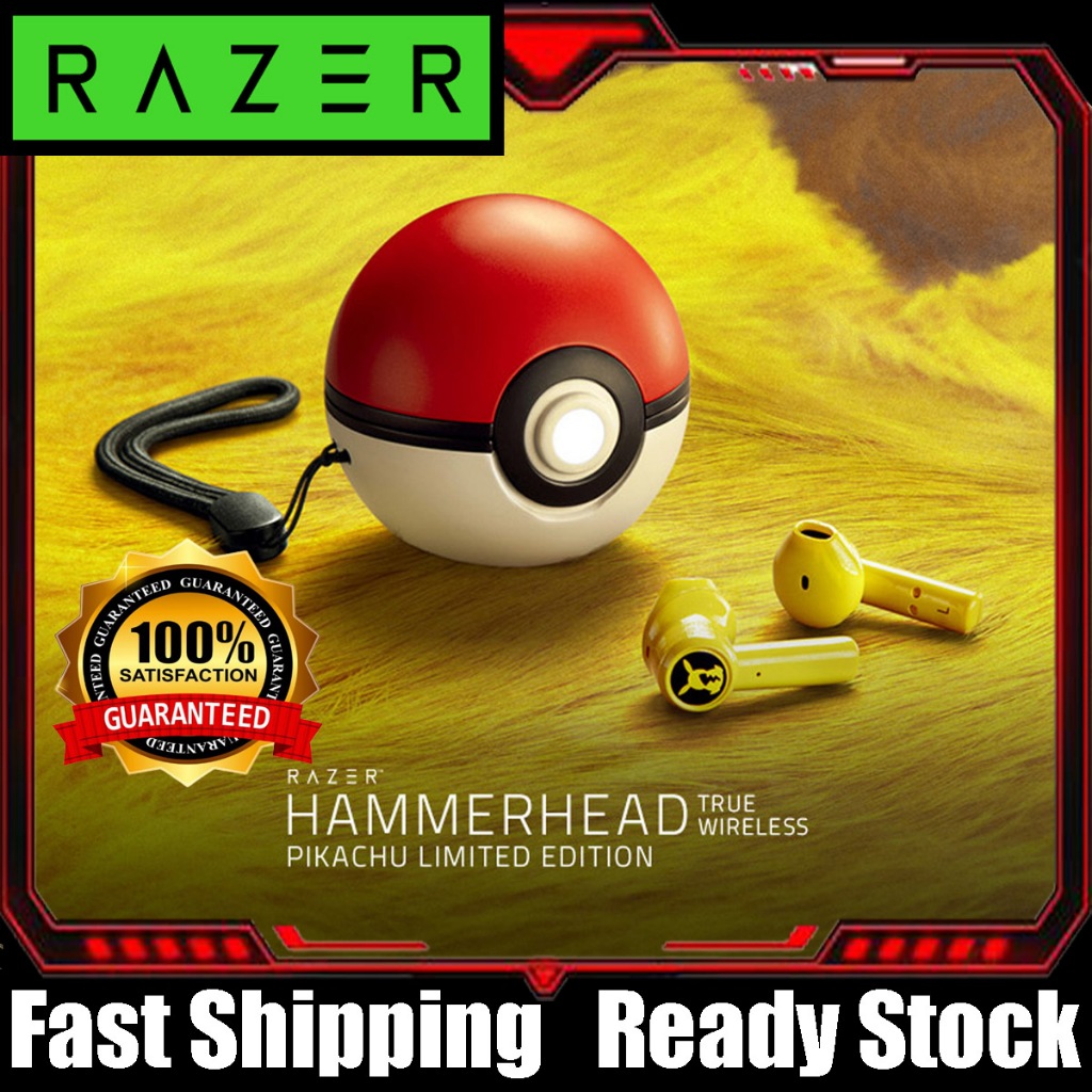 RAZER Pokemon Pikachu Earphones Bluetooth Wireless Touch With Pokemon ...