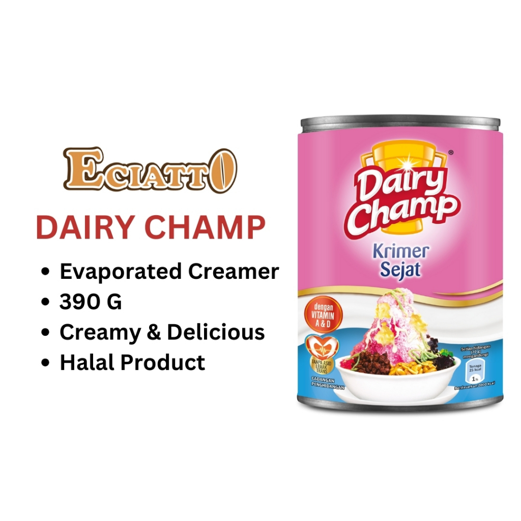 DAIRY CHAMP Evaporated Creamer 390G Evaporated Milk Susu Sejat for ...