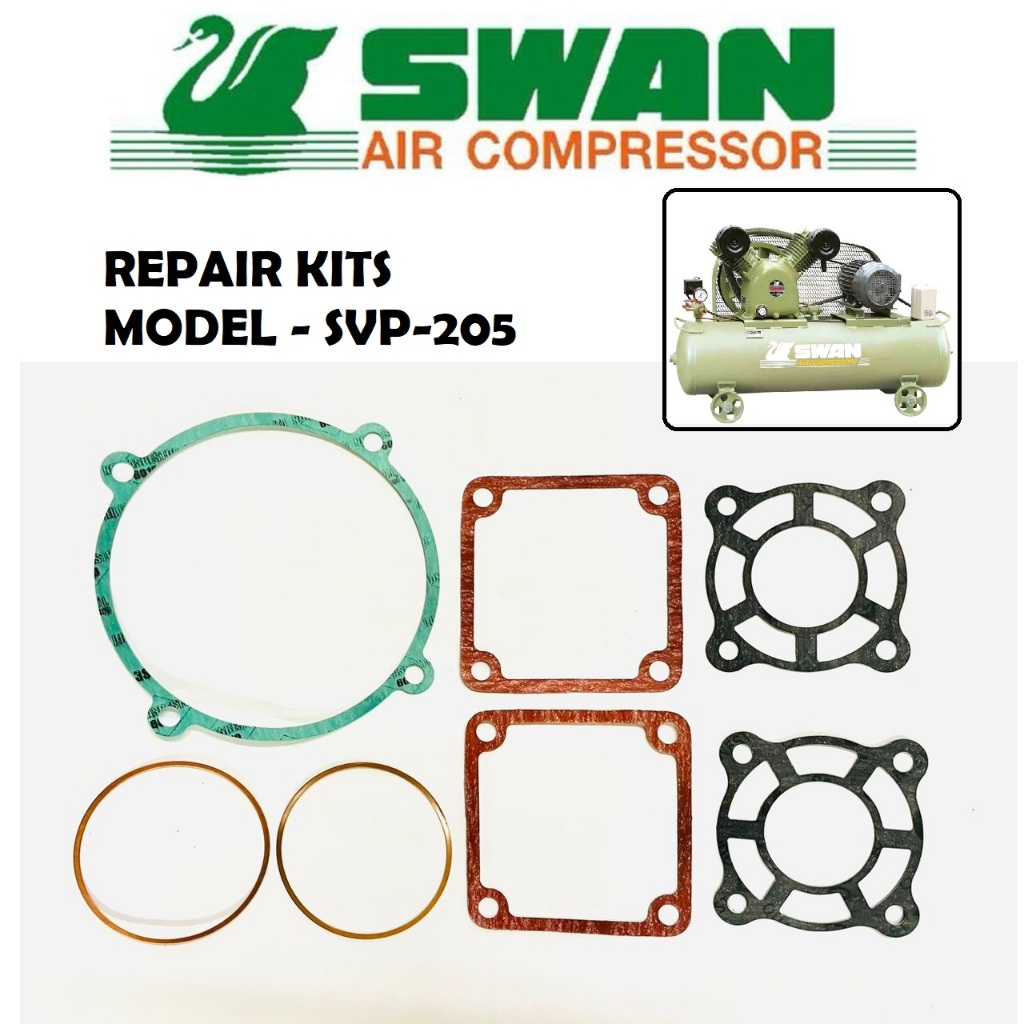 [ORIGINAL] SWAN AIR COMPRESSOR SVP-205 REPAIR KITS SET GASKET SPARE ...