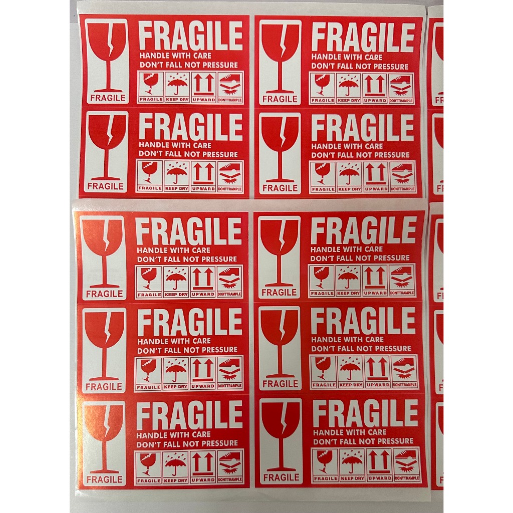 (Free 6pcs) FRAGILE STICKER Label Warning Mudah Pecah Stiker Fragile ...