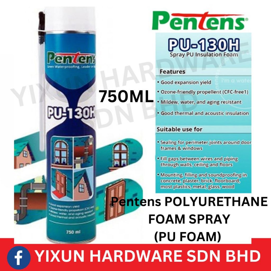 PENTENS POLYURETHANE FOAM SPRAY (PU FOAM) -750ML -PU-130H Spray Applied ...