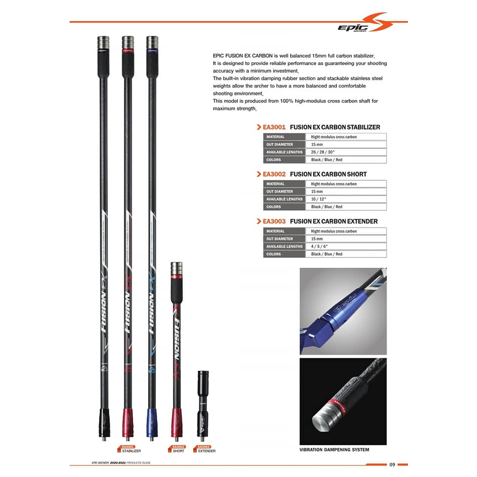 EPIC ARCHERY FUSION EX CARBON STABILIZER FOR RECURVE ARCHERY | Shopee ...