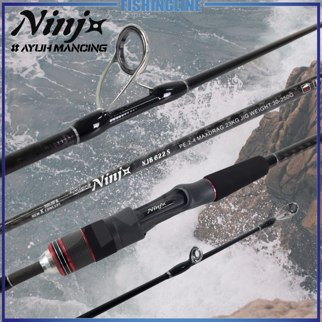 BLACK NINJA NJB622S Solid & New X Concept Spinning Fishing Rod | Shopee ...