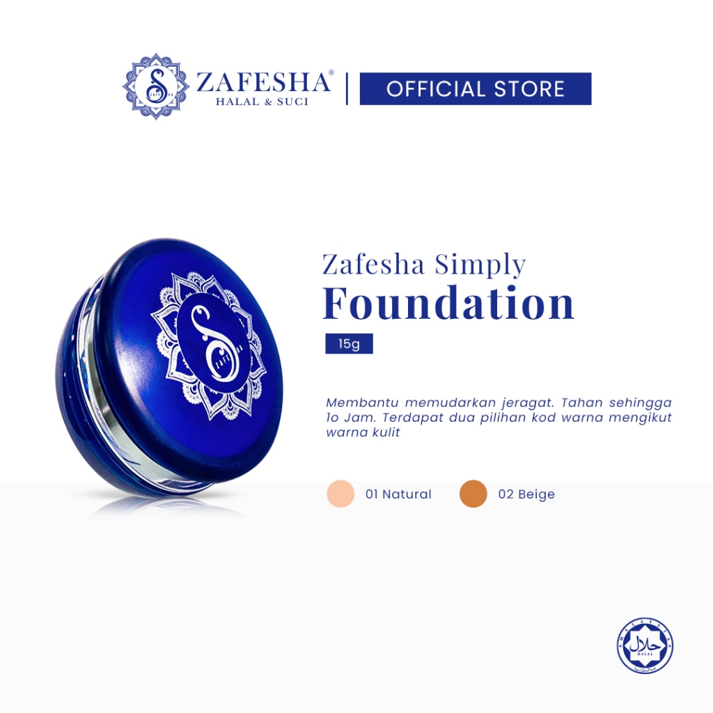 [ZAFESHA]Krim Foundation-[Merawat Jeragat, Mencerah Kulit Kusam, Beri ...