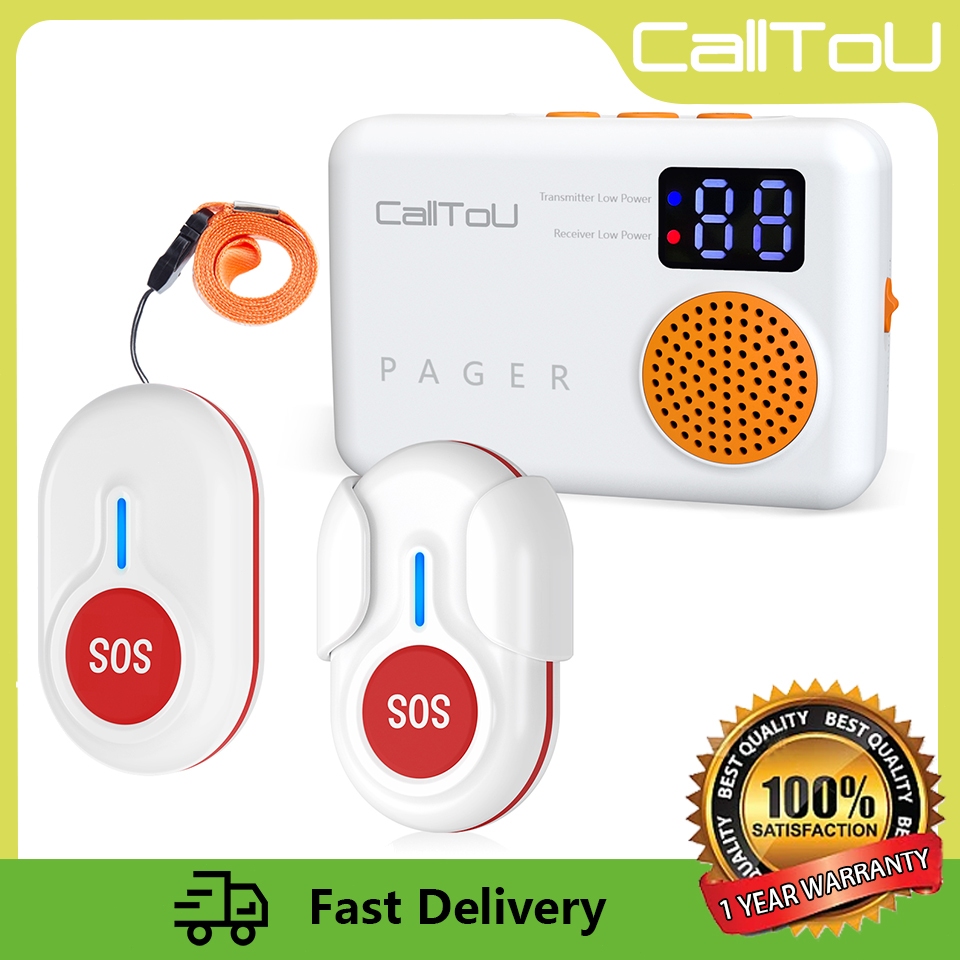 CallToU Caregiver Pager Wireless Call Buttons Elderly Monitoring SOS ...