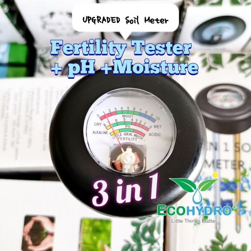 Upgraded Soil Fertility / pH / Moisture Meter with Triple Sensor probe ...