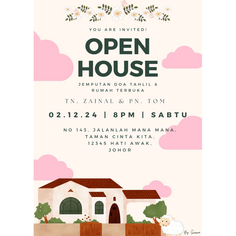 Template Digital Jemputan Open House / Birthday / Aqiqah | Shopee Malaysia
