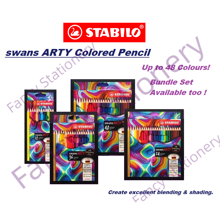 STABILO Swans ARTY Colour Pencil/Pensel Warna STABILO Colored Pencil ARTY School Stationery Kid ...