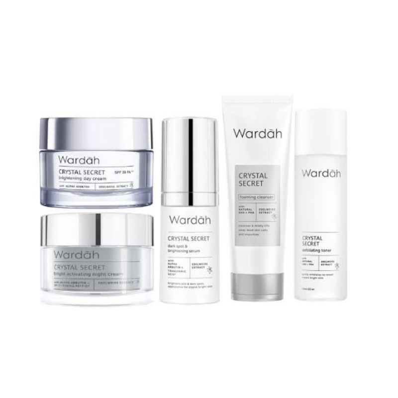 WARDAH CRYSTAL SECRET PEMUTIH SET 4IN1 5IN1 Series Night Cream, Day ...