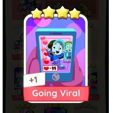 📌 GOING VIRAL 4 STAR STICKER SET 16/21 MONOPOLY GO 2024 MUSIC ALBUM ...