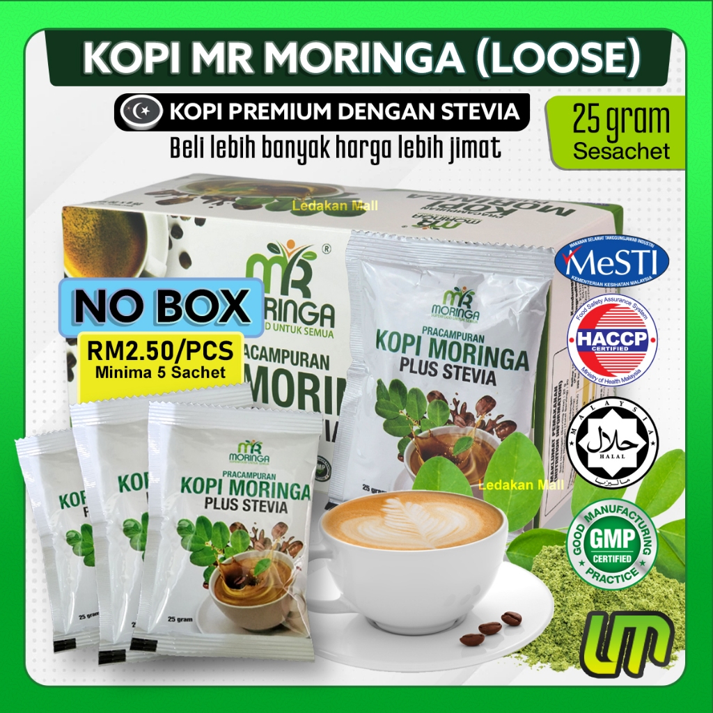 𝗟𝗼𝗼𝘀𝗲 𝗤𝘂𝗮𝗻𝘁𝗶𝘁𝘆 / 𝗕𝘂𝗹𝗸 Kopi Pracampuran Mr Moringa Plus Stevia 3 in 1 ...