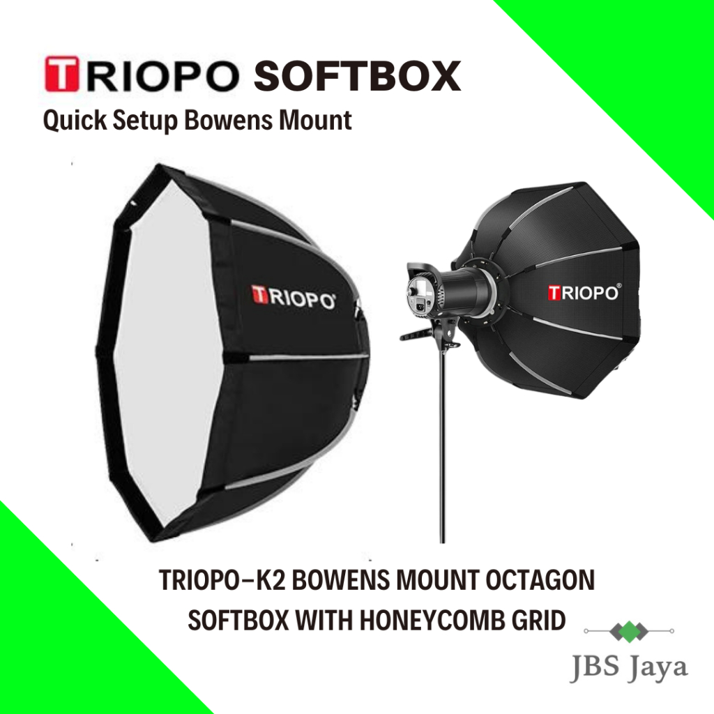Triopo K2 65cm, 90cm Bowens Mount Octagon Softbox with Honeycomb Grid ...