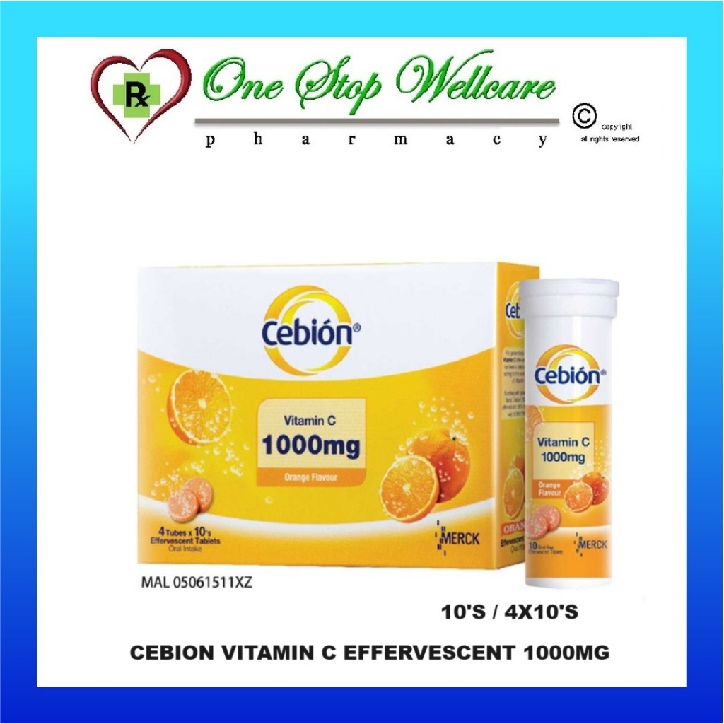 CEBION VITAMIN C EFFERVESCENT 1000MG 1TUBE 10'S / 4X10'S (EXP:11/2027 ...