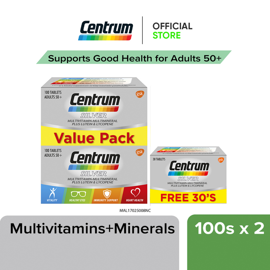 Centrum Silver Multivitamin-Multimineral Plus Lutein Healthy Eyes ...
