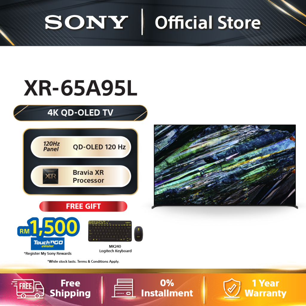 Sony 65"A95L | BRAVIA XR | MASTER Series | OLED | 4K Ultra HD | High Dynamic Range (HDR) Free ...