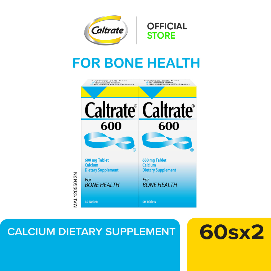 Caltrate 600 Calcium Dietary Supplement For Bone Health Value Pack (2 x ...