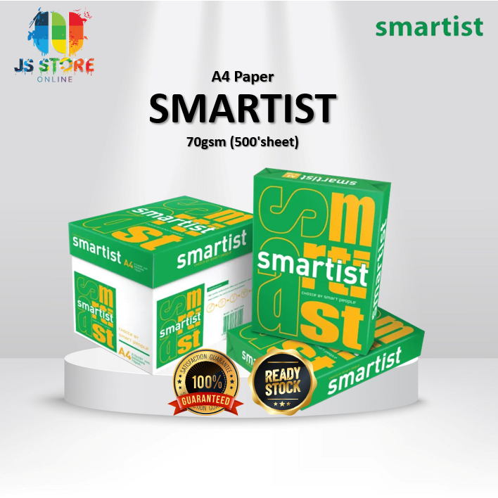 Smartist Double A grade A4 Copy Paper 70Gsm (500Sheets/Ream) | Shopee ...
