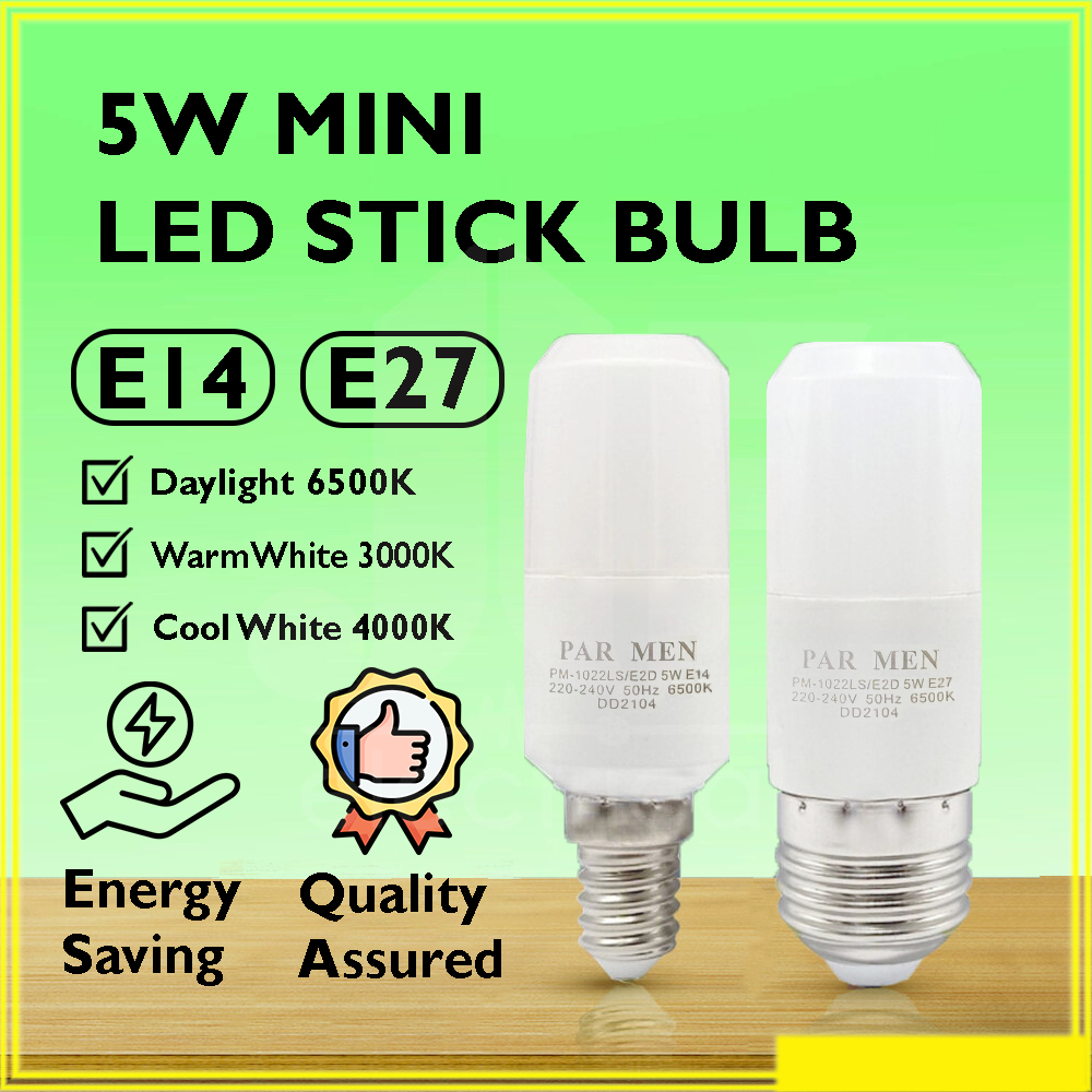 Mini LED Stick Bulb 5W E27/E14 Daylight 6500K/Warmwhite 3000K/Cool ...