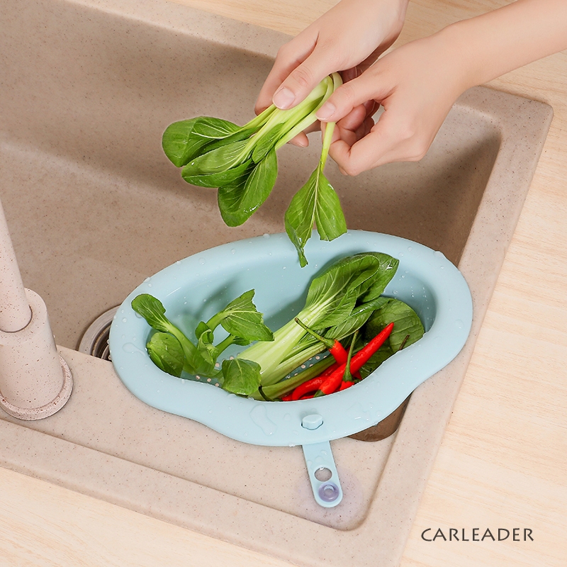 Perforation-free kitchen sink triangular plastic storage hanging basket ...