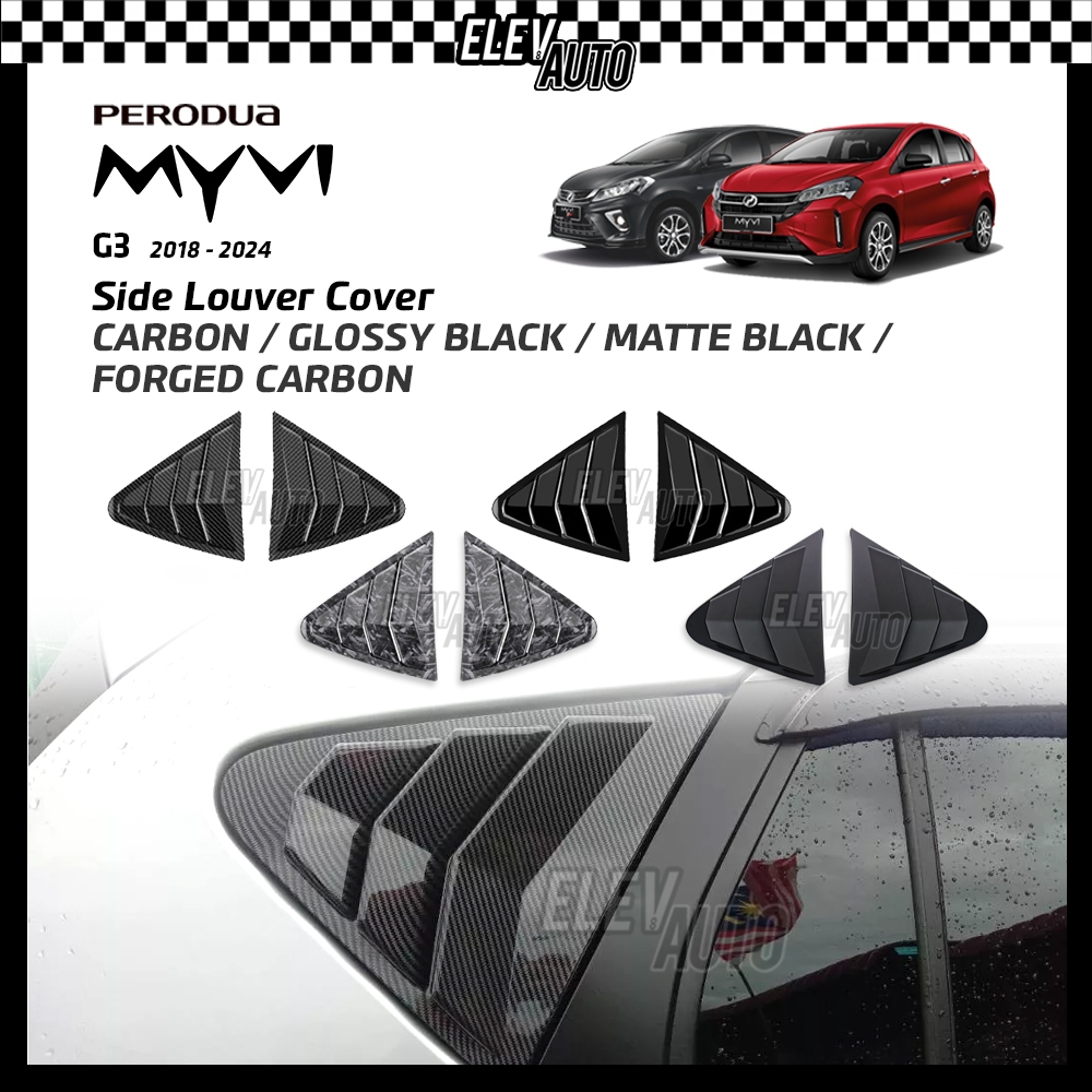 Perodua Myvi G3 2018 - 2024 Side Louver Cover Triangle Window Shark Fin ...