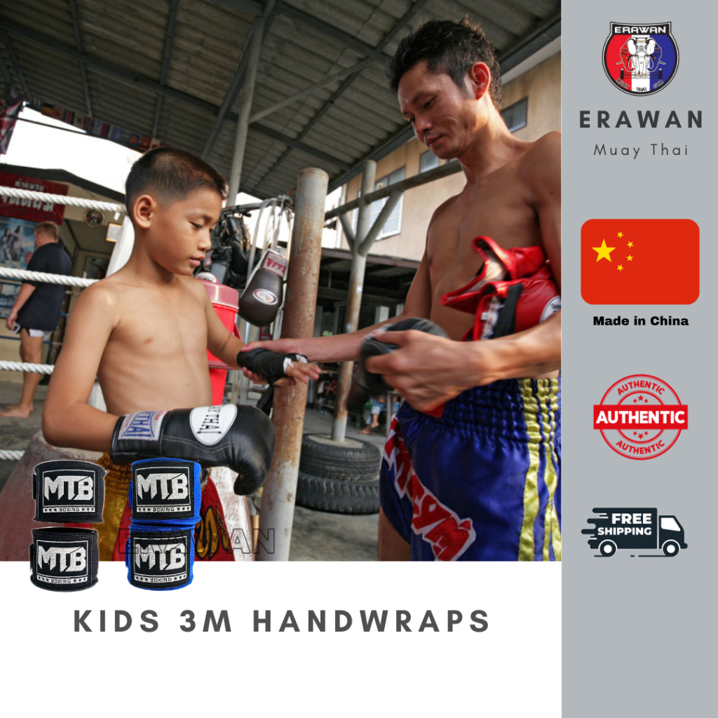 MTB Elastic Boxing Kids 3 meter Hand wraps 2pcs (pair) Muay Thai Wrap ...