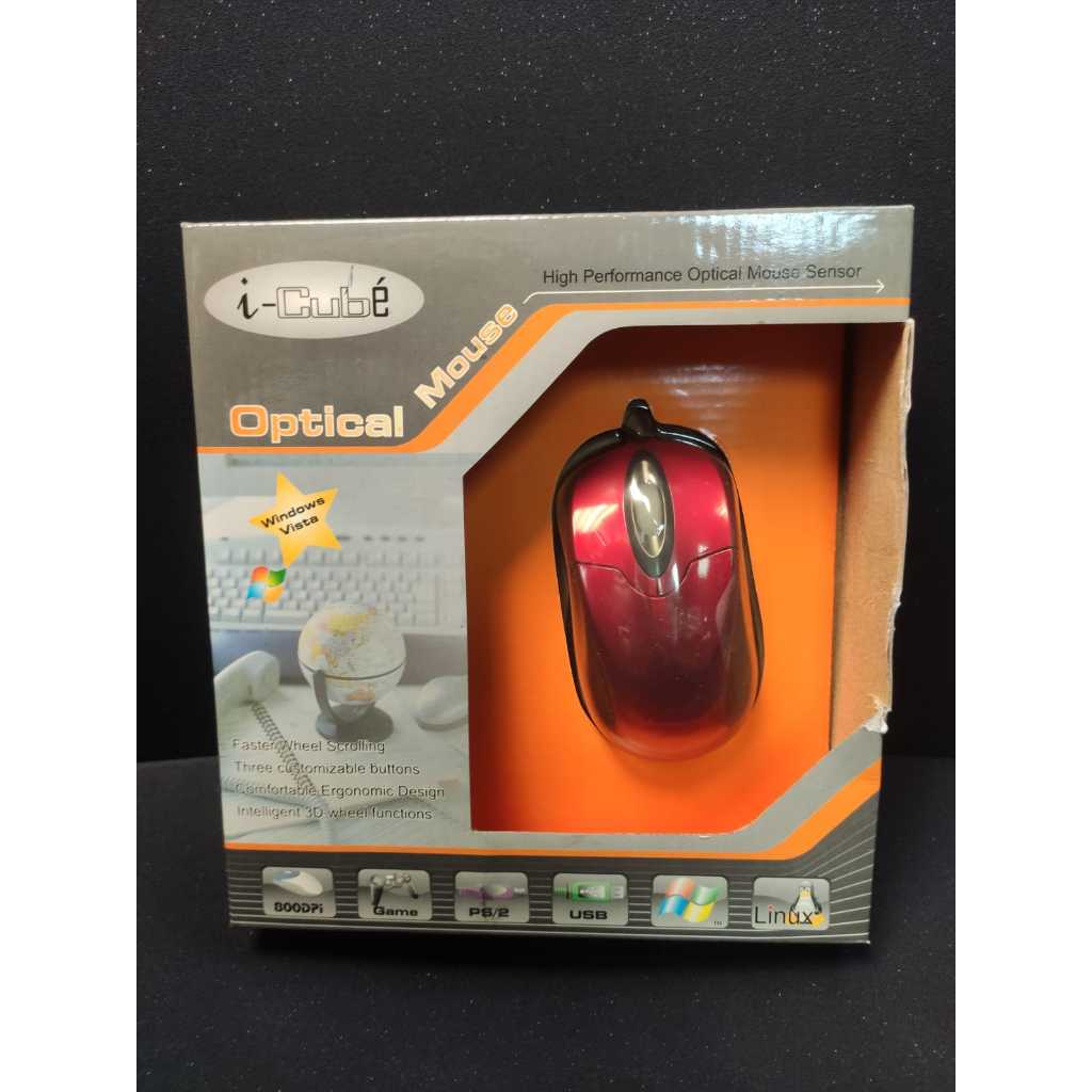 i-CUBE PS2 OPTICAL WIRED MOUSE PS/2 MOUSE FOR PC DESKTOP 8000 DPI ...