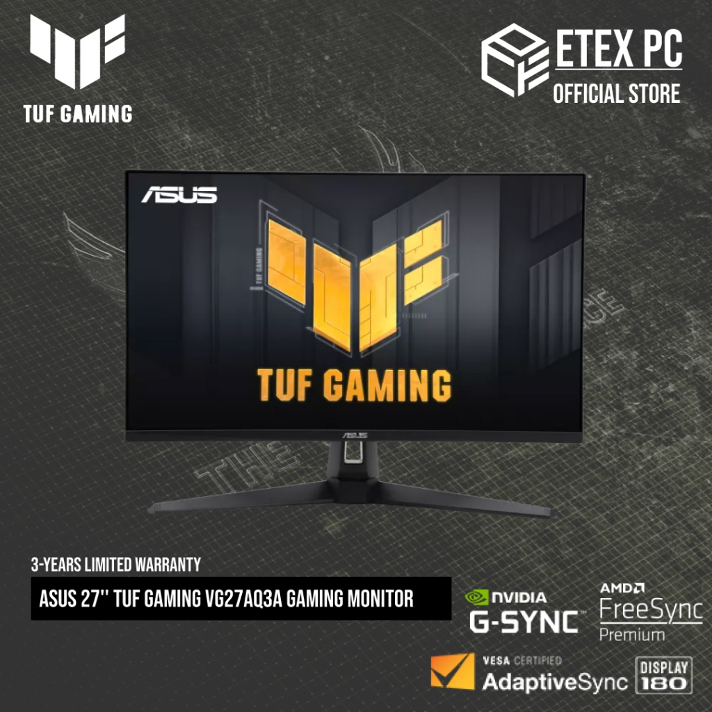 ASUS 27'' TUF Gaming VG27AQ3A Gaming Monitor - Fast IPS / 2K QHD / 180Hz / 1ms / AMD FreeSync ...