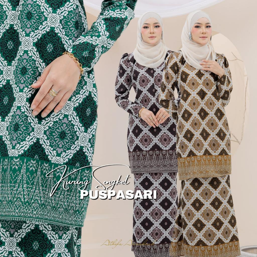 BAJU KURUNG PUSPASARI by Athifa Azzahrah -Kurung Moden Songket | Cotton ...
