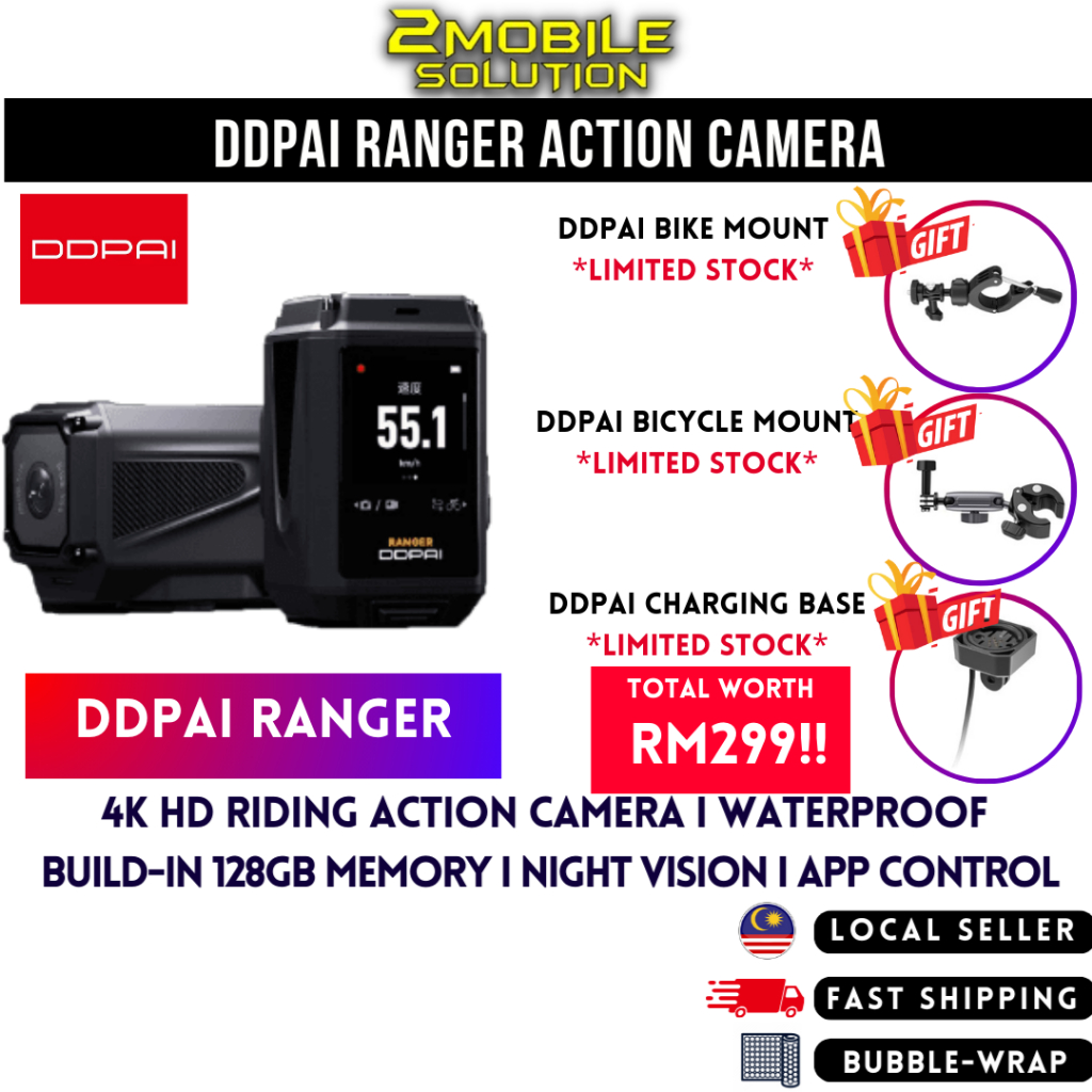 DDPAI RANGER Riding Camera [4K HD Riding Action Camera I Waterproof I ...
