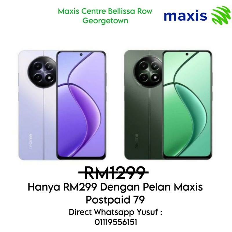01119556151 📞 Realme 12 5G 512GB Dengan Pelan Maxis Postpaid 79 ...