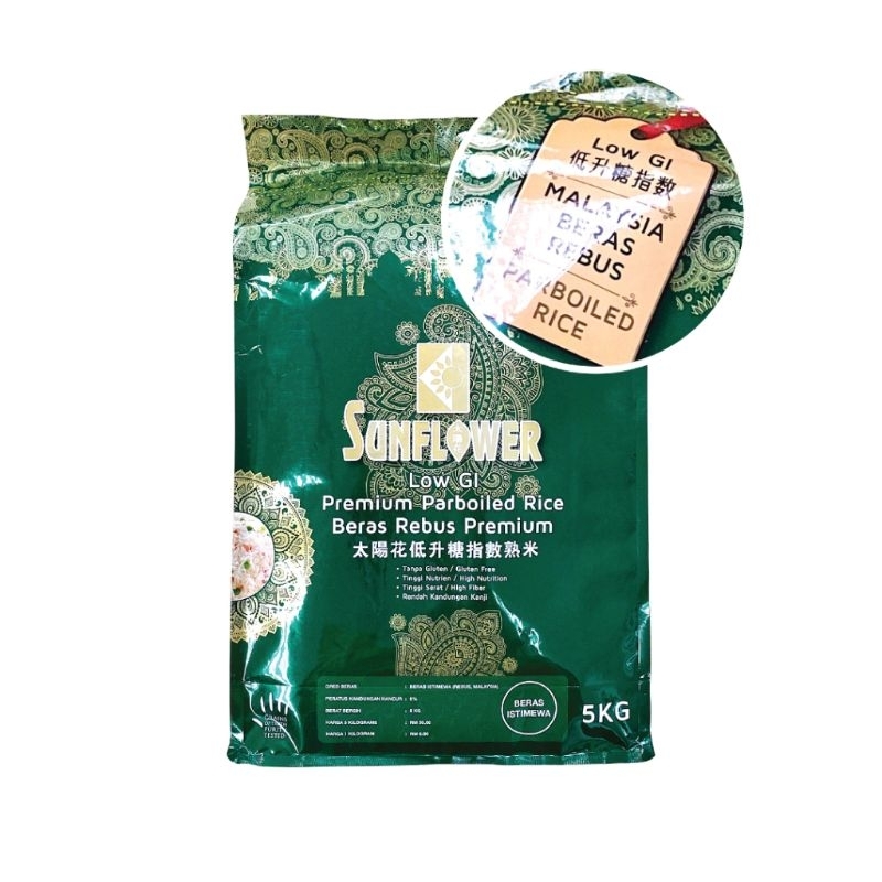 Sunflower Low GI Premium Parboiled Rice - 5kg | Shopee Malaysia
