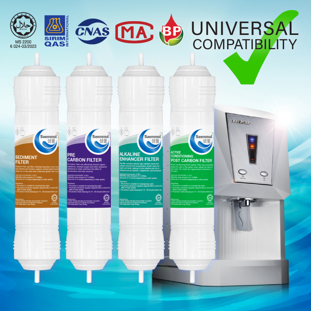 SAEMMUL 11 I-TYPE ALKALINE WATER FILTER SET CERTIFIED HALAL COMPATIBLE ...