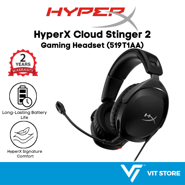 HyperX Cloud Stinger 2 Gaming Headset-519T1AA Wired With Superior Sound ...